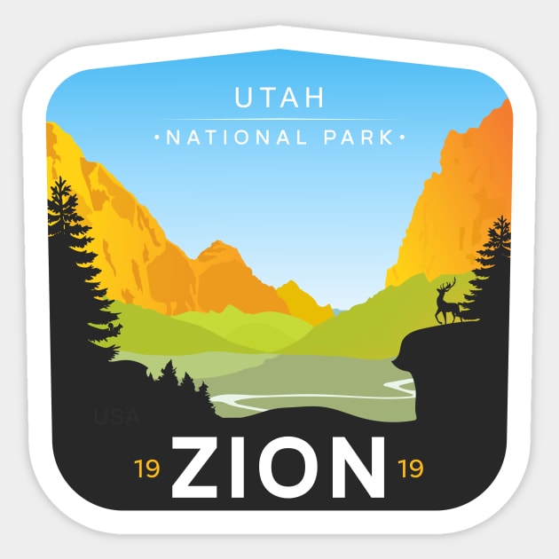 Zion sticker - National Park - Sticker | TeePublic