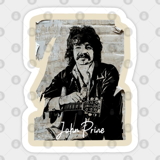 John Prine 80s Vintage Old Poster - John Prine - Sticker | TeePublic