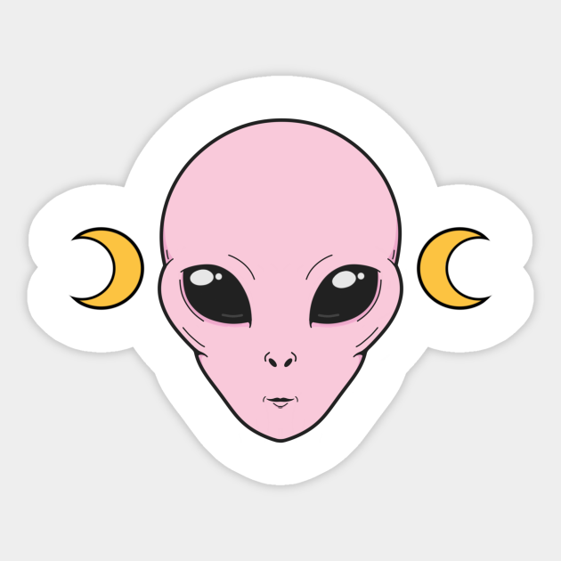 Pastel pink alien - Aliens - Sticker | TeePublic