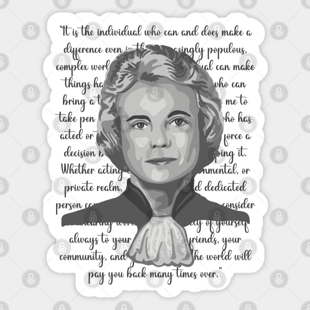 Sandra Day O'Connor Portrait and Quote - Sandra Day Oconnor - Sticker ...