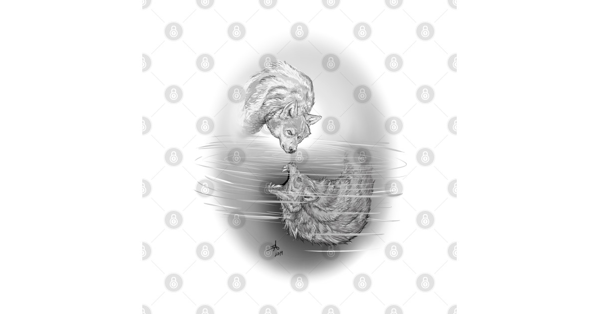 Two Wolves - Wolves - T-Shirt | TeePublic