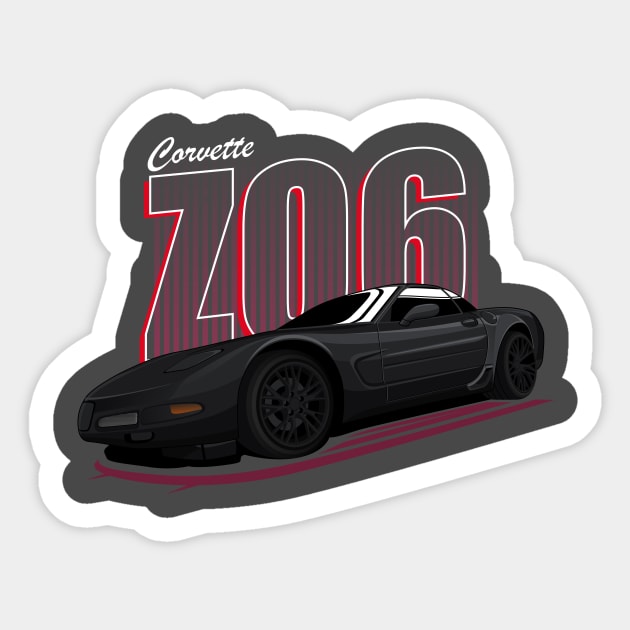 Corvette Z06 Dark Black - Z06 Corvette - Sticker | TeePublic
