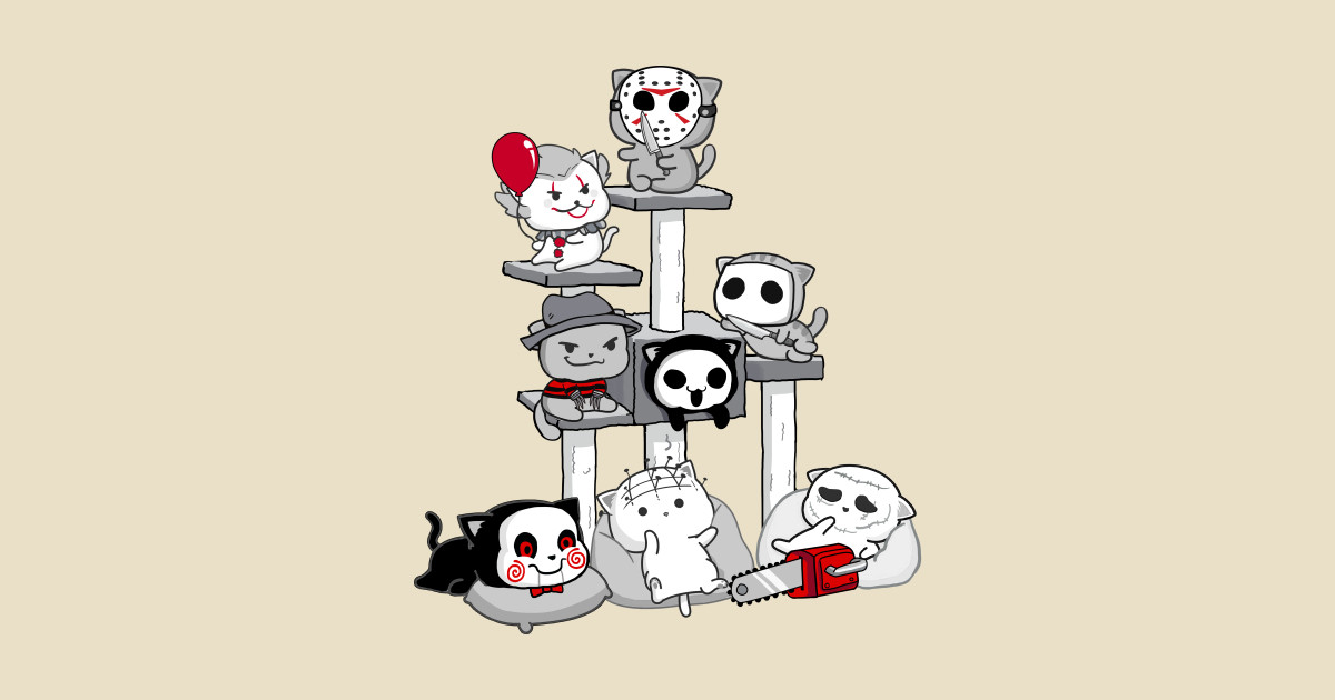 Halloween Cat Tree - Halloween Cat - T-Shirt | TeePublic