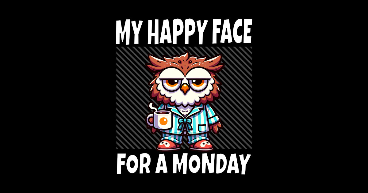 Funny Monday Morning Happy Face - Monday Morning - Sticker | TeePublic