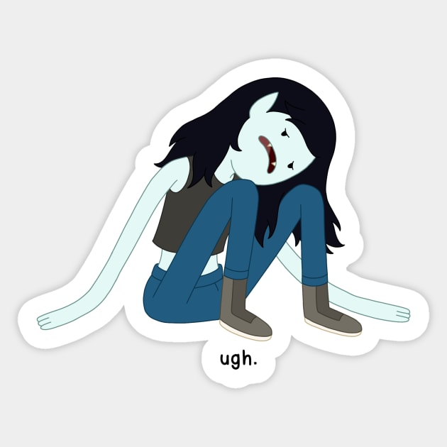 Marceline Adventure Time 'ugh' - Adventure Time - Sticker | TeePublic