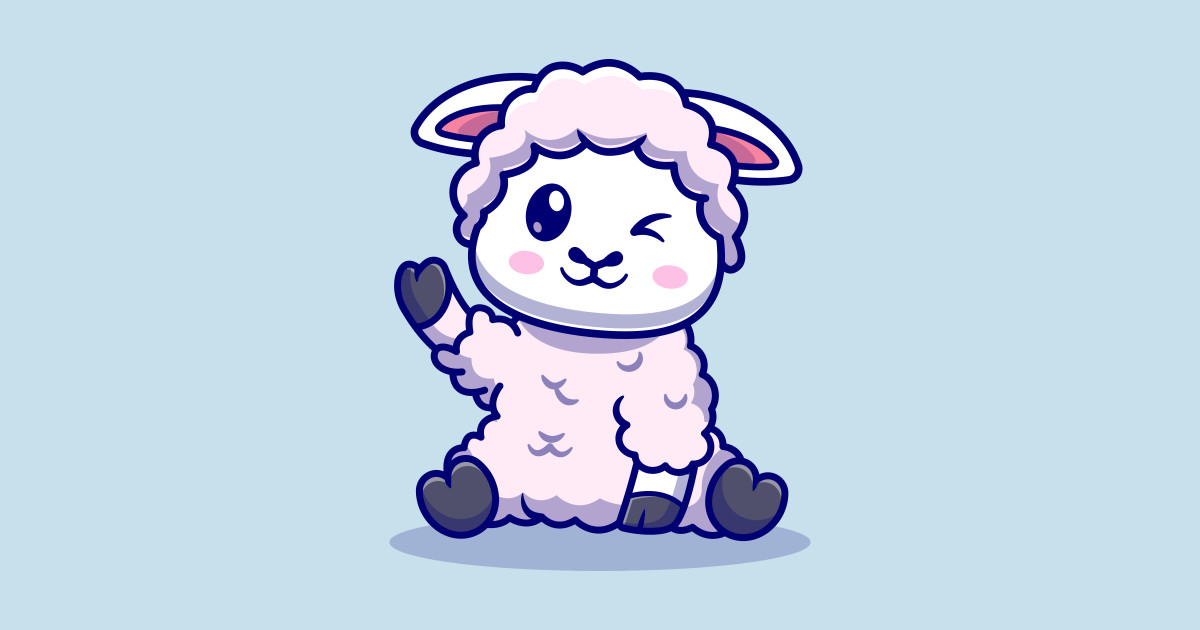 Cute Baby Sheep Waving Hand Cartoon - Cute Baby Sheep Waving Hand ...