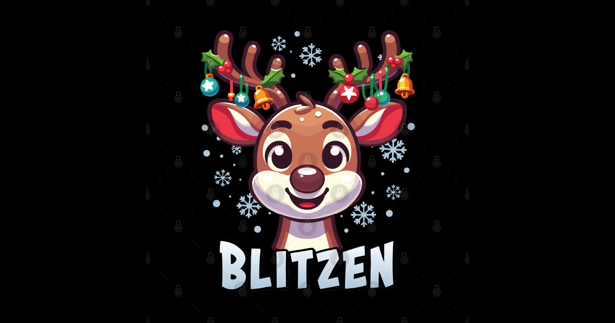 Santa’s Reindeer Blitzen Xmas Group Costume - Santas Reindeer - Sticker ...