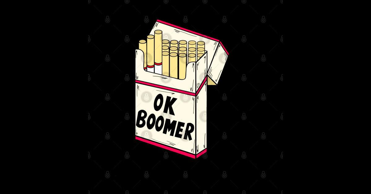 Ok Boomer cigarette box - Ok Boomer - Sticker | TeePublic