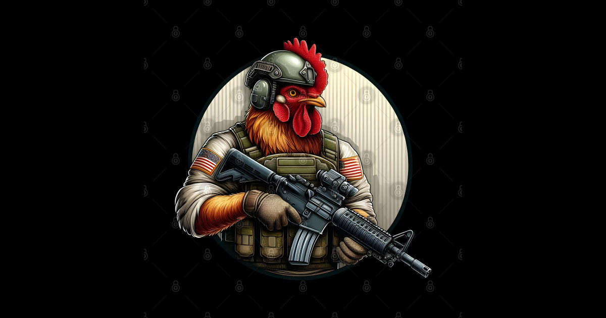 Tactical chicken - Chicken - Sticker | TeePublic