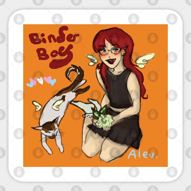 Trans Binder Boy Drawing - Trans - Sticker | TeePublic