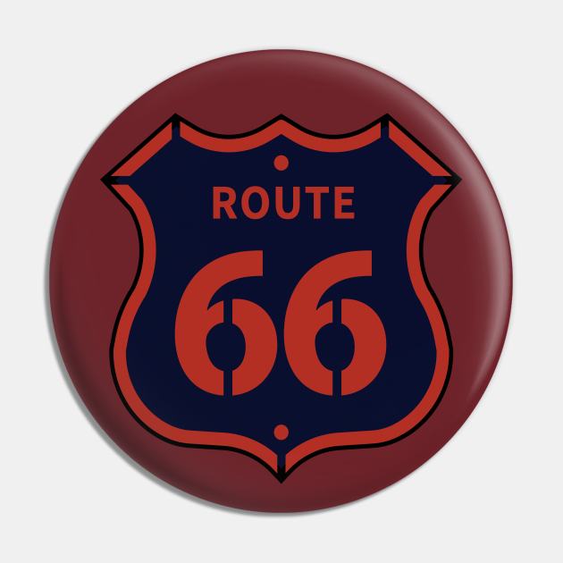Route 66 logo design - Route 66 - Pin | TeePublic