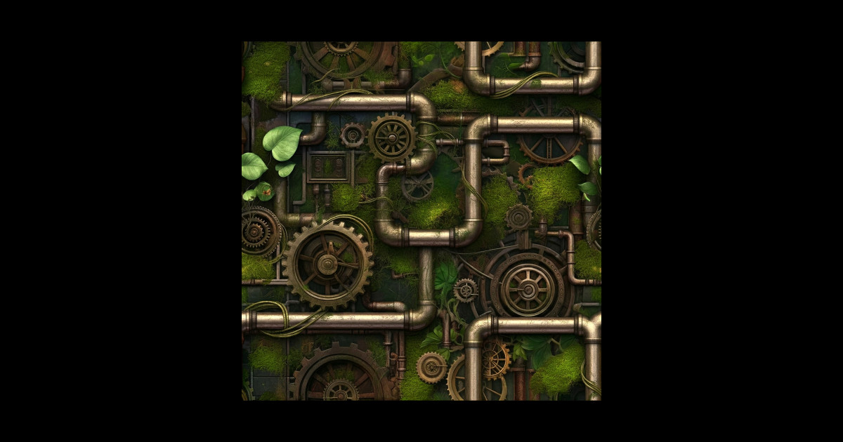 Overgrown Steampunk Pattern - Steampunk - Sticker | TeePublic