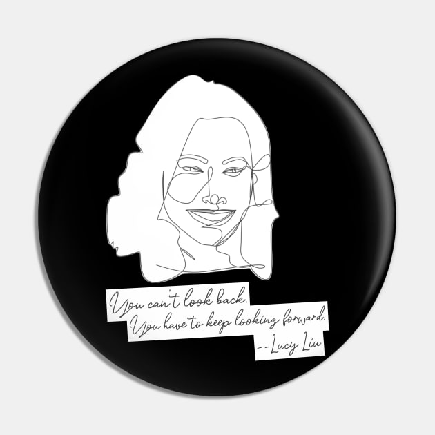 Lucy Liu Line Art - Line Art - Pin | TeePublic