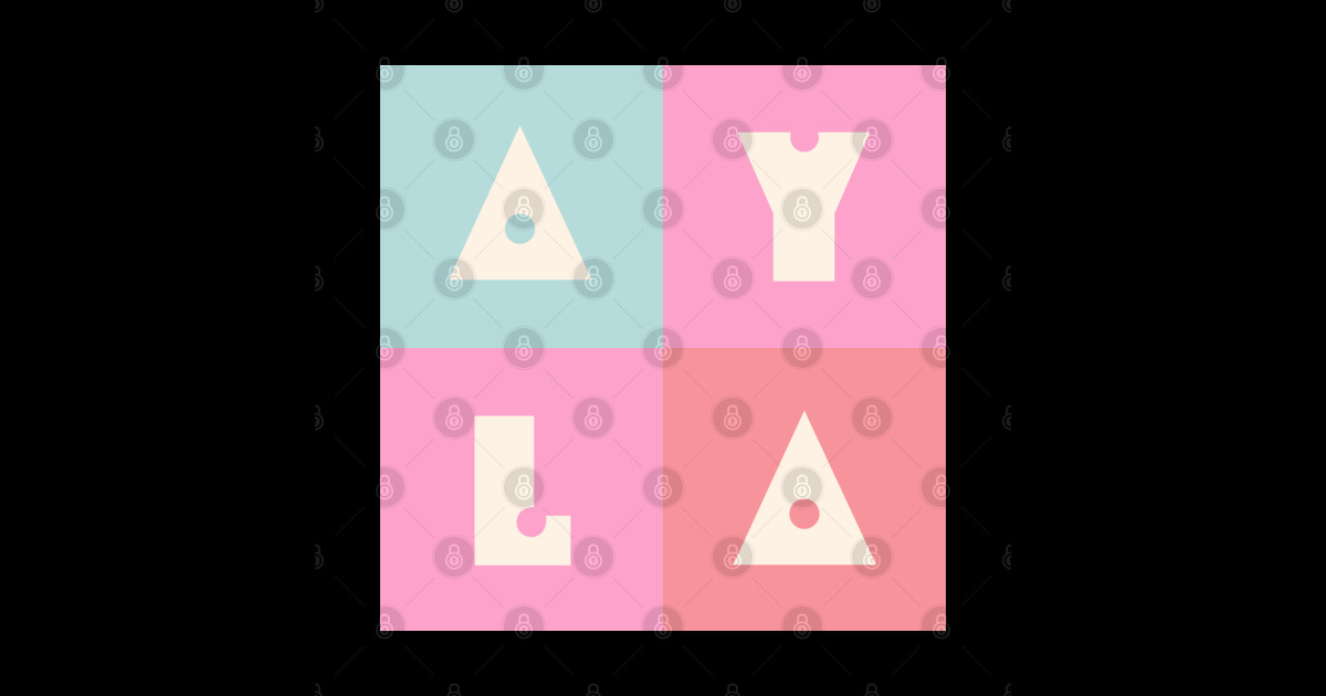 Ayla baby girl name colorful - Ayla - Sticker | TeePublic