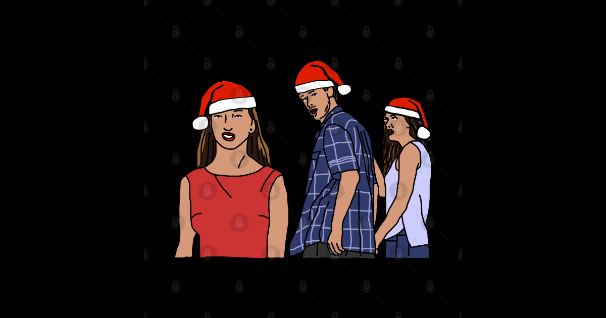 Christmas Distracted Boyfriend Meme Santa Hat - Ugly Christmas Sweater ...