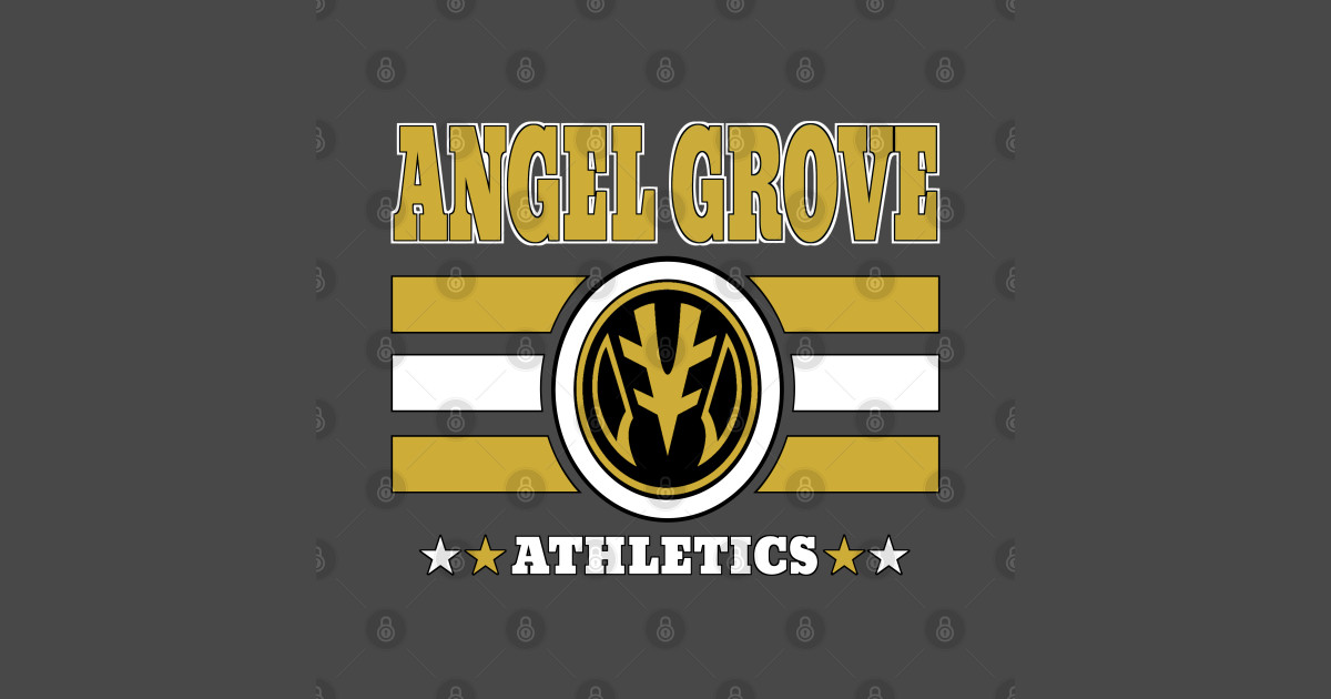 Angel Grove Athletics - White - Power Rangers - T-Shirt | TeePublic
