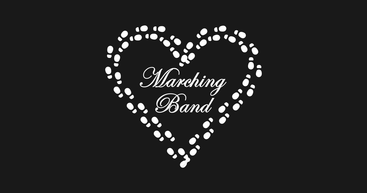 Marching Band Footprints Heart White - Marching Band - T-Shirt | TeePublic