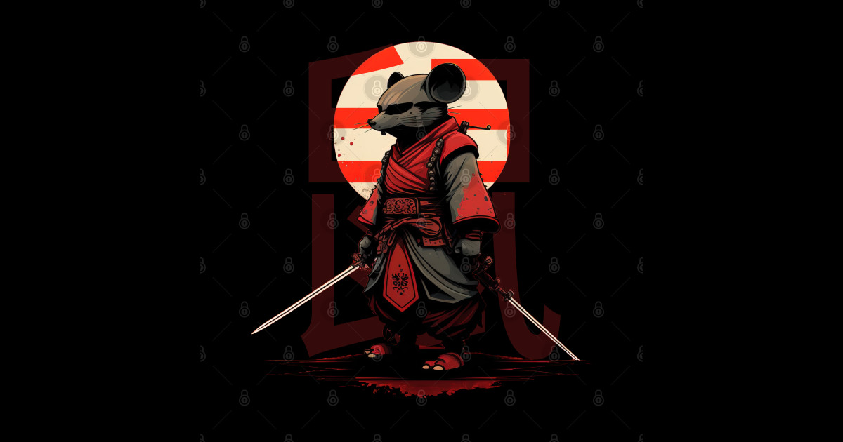 Samurai Rat - Chinese Zodiac - Samurai Rat - Sticker | TeePublic