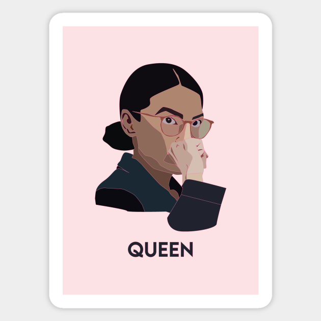 AOC Queen illustration - Aoc Alexandria Ocasio Cortez - Sticker | TeePublic