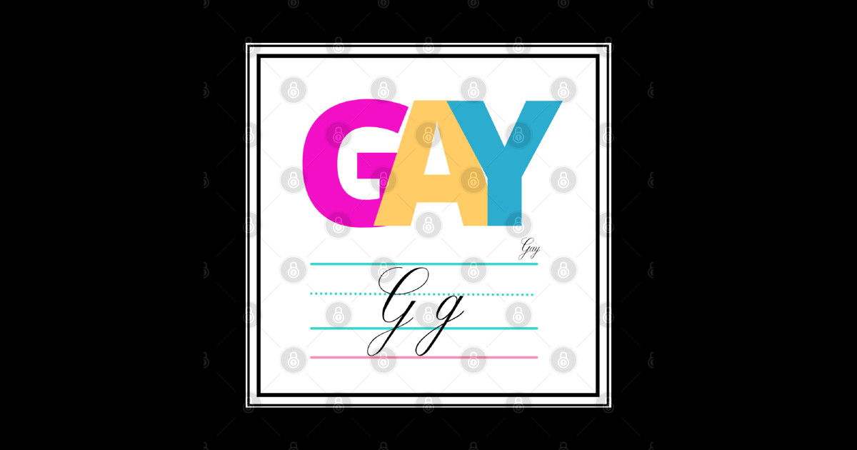 GAY Queer Alphabet Cards - Gay - Sticker | TeePublic