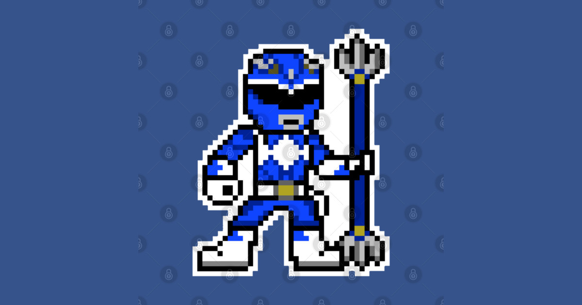 Blue Ranger Pixel - Power Rangers - T-Shirt | TeePublic