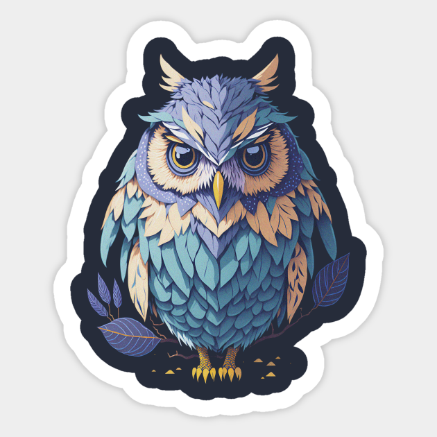 Cute Little Owl - Owl Illustration - Sticker | TeePublic