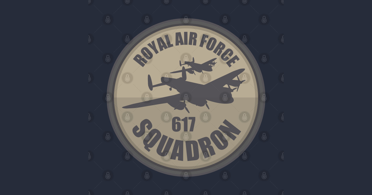 WW2 617 Squadron (Small Logo) - Ww2 Raf Avro Lancaster Bomber - T-Shirt ...