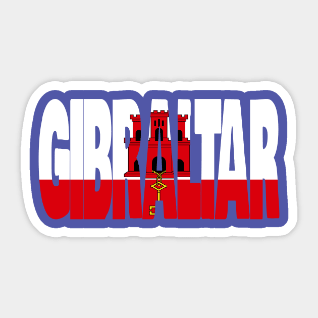 Gibraltar flag stencil - Flag - Sticker | TeePublic