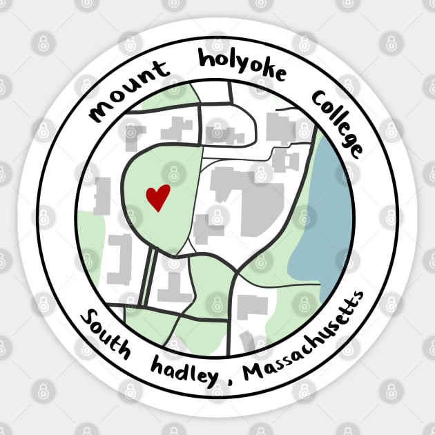 Copy of Mount Holyoke Map - 1837 - Sticker | TeePublic