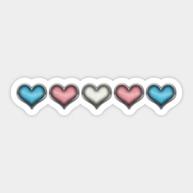 Transgender Pride Hearts with Chrome Frames - Transgender Pride ...