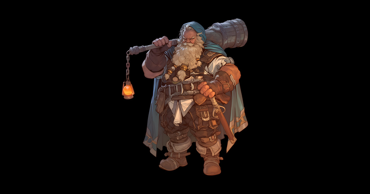 DnD RPG Dwarf Treasure Hunter - Dwarf - Sticker | TeePublic