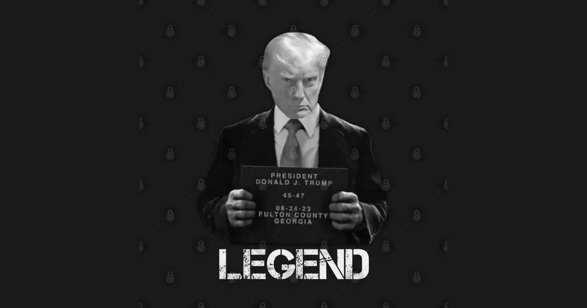 Trump Mugshot Legend - Trump Mugshot - T-Shirt | TeePublic