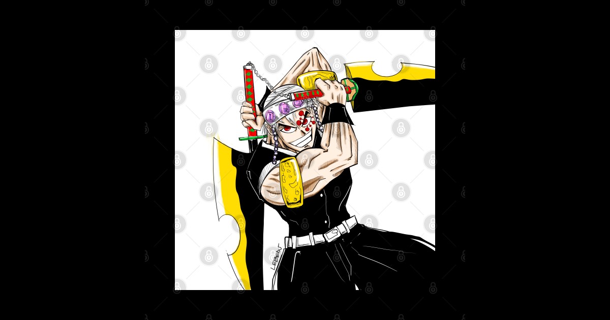 tengen uzui the sound hashira in kimetsu no yaiba the demon slayer art ...