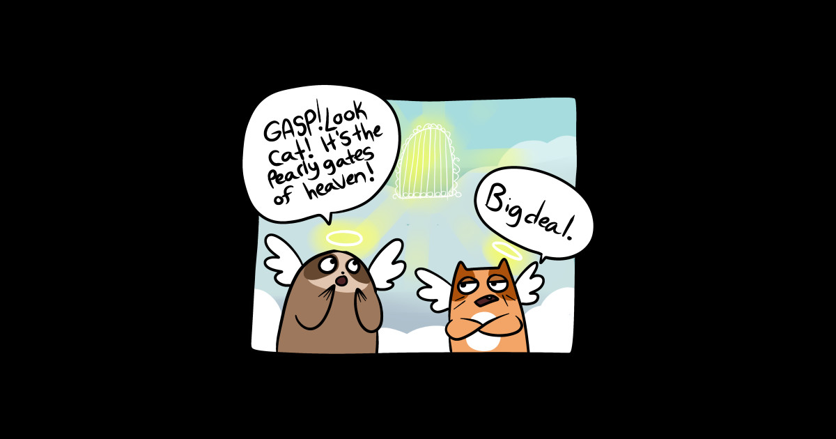 Cat and Sloth in Heaven Comic - Sloths And Cats - Posters and Art ...