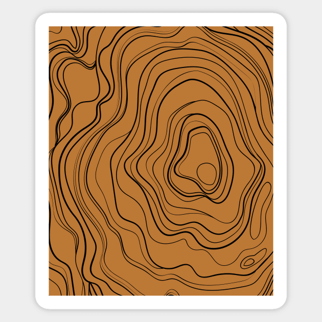 Brown Abstract Topography Aesthetic Pattern - Topography - Sticker ...