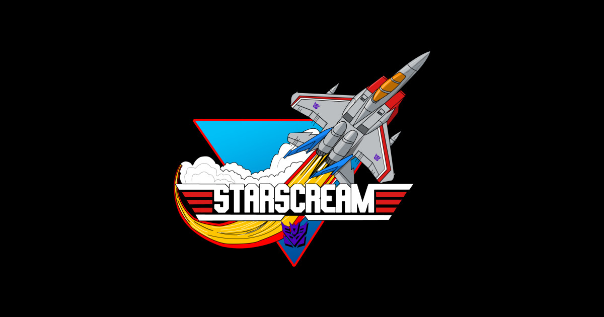 Starscream Retro Jet - Starscream Top Gun - Sticker | TeePublic
