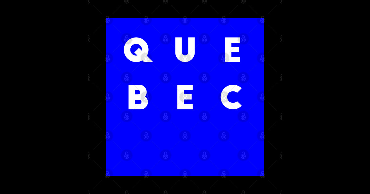 Quebec | Blue square, white letters | Canada - Quebec - Sticker | TeePublic