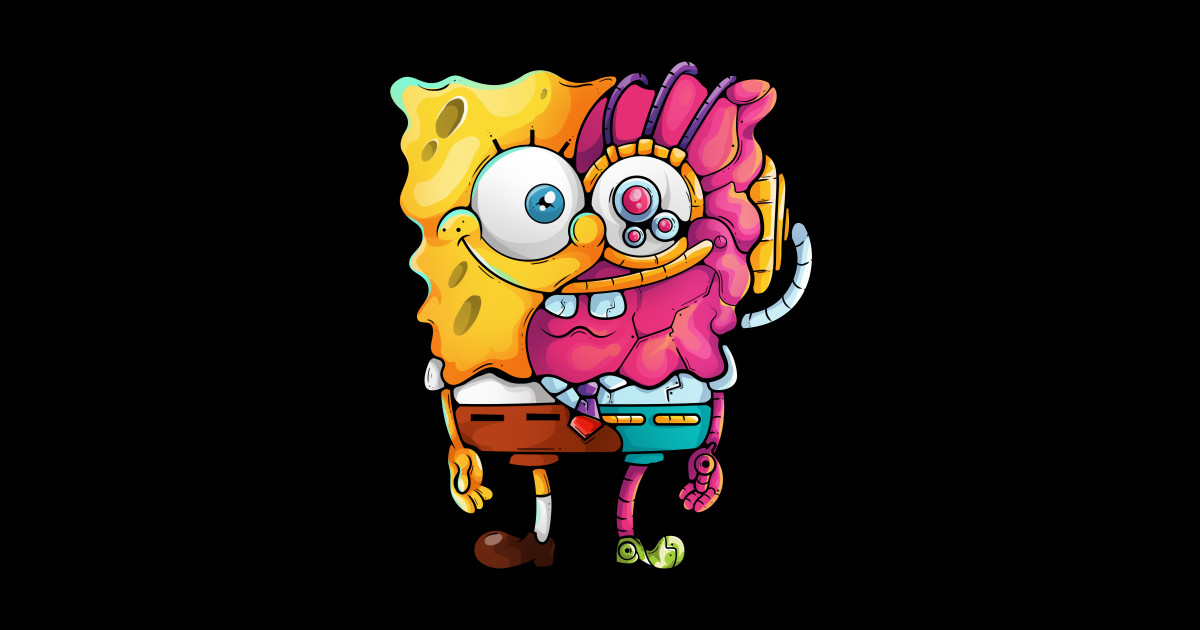 Spongebob Cyborg - Spongebob Cyborg Robot - Sticker | TeePublic