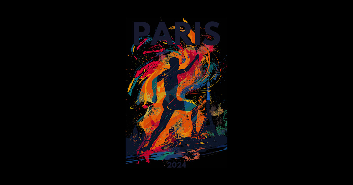 Paris 2024 Olympics tribute | Vibrant Athlete Graphic Tee - Paris 2024 ...