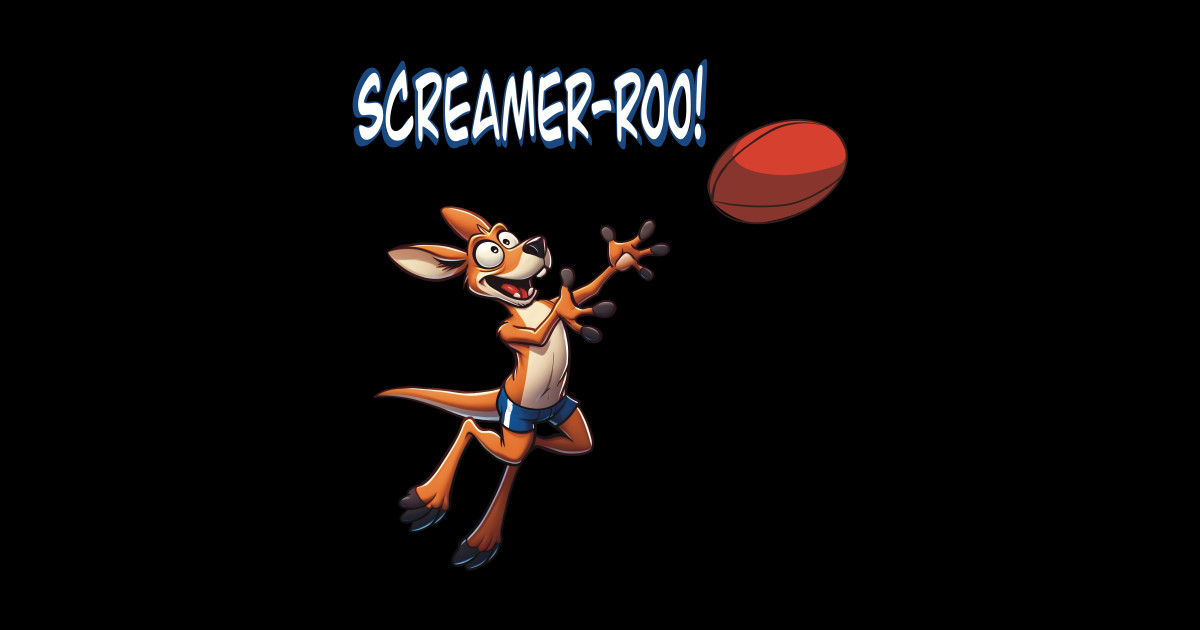 Screamer-roo Australian football kangaroo mark - Aussie Rules - Sticker | TeePublic