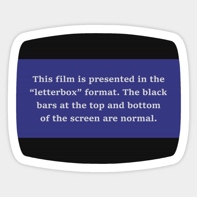 VHS Letterbox Format - Vhs - Sticker | TeePublic