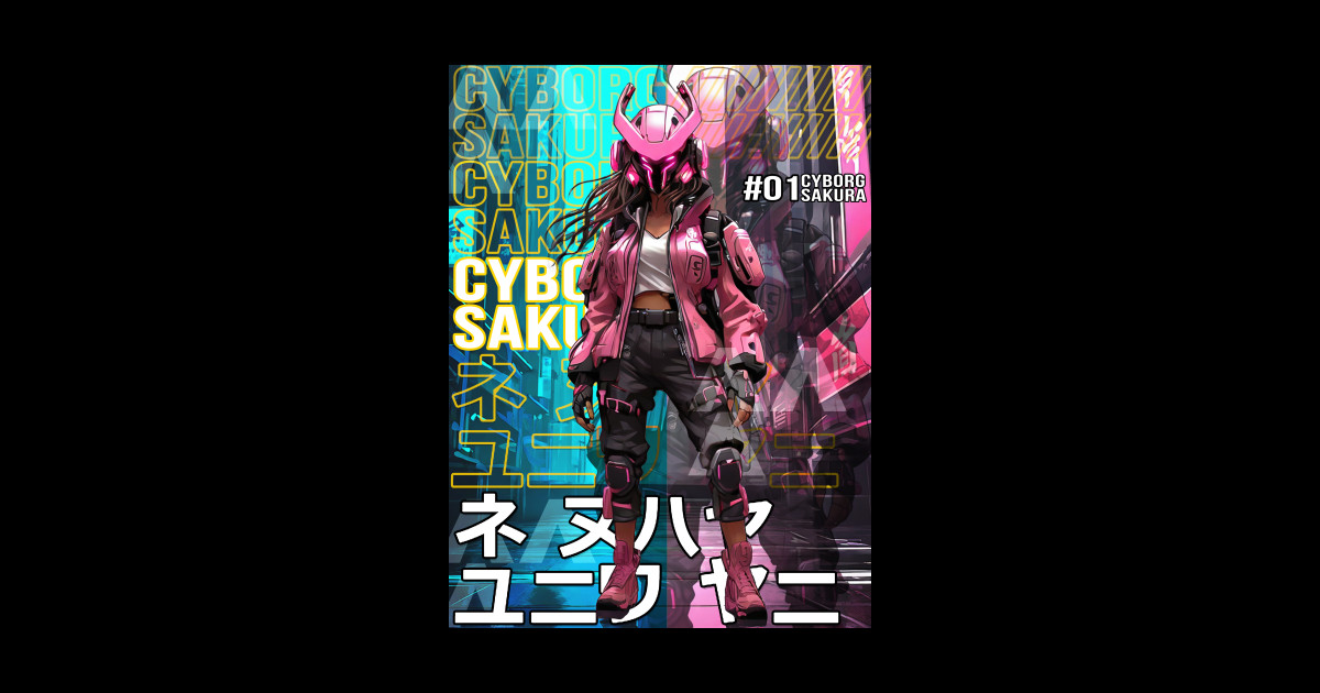 cyborg sakura - T Shrit - Sticker | TeePublic