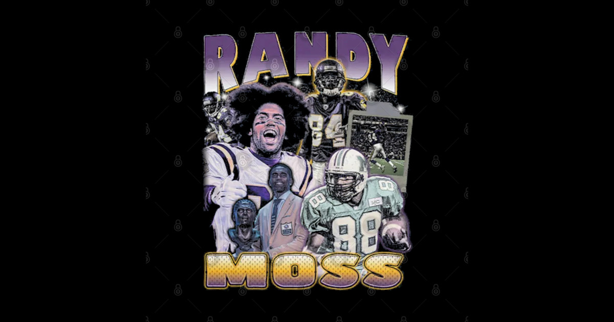 Randy Moss Retro Vintage $ Sidelines Graphics - Randy Moss - Sticker ...