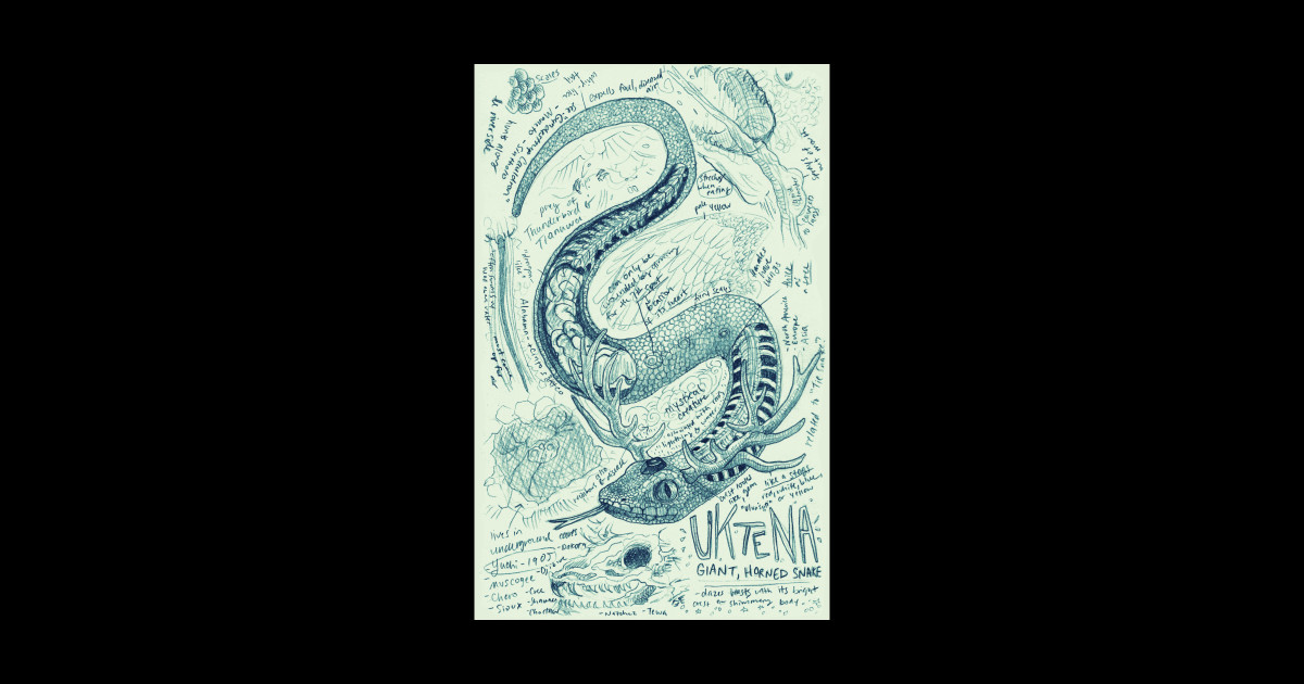 Uktena Horned Snake Sketch Study - Horned Snake - T-Shirt | TeePublic