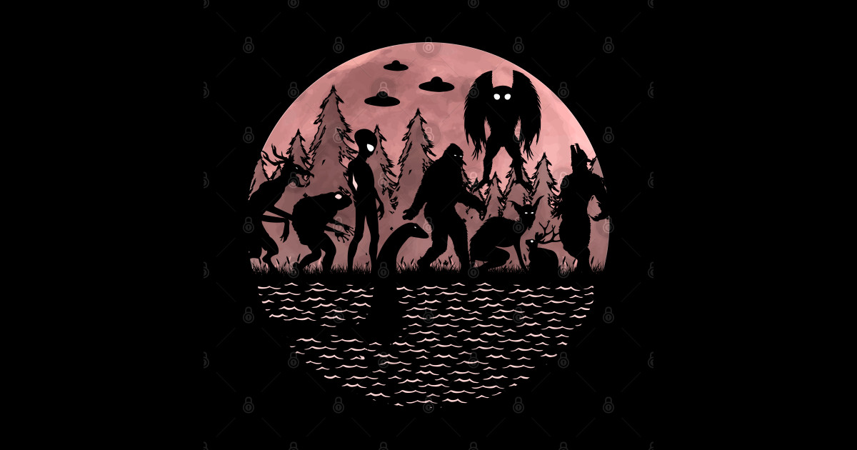 Funny Cryptid Moon - Cryptid - Sticker | TeePublic