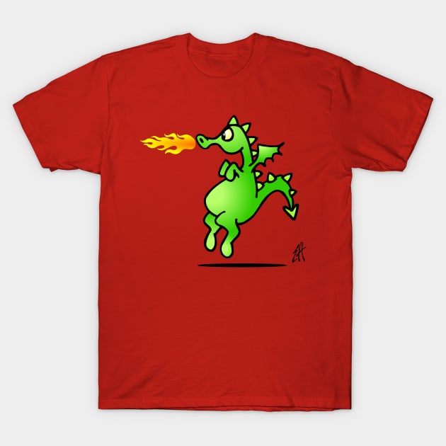 Fire breathing dragon - Dragon - T-Shirt | TeePublic