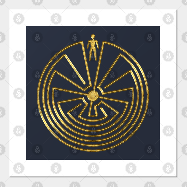 Native American Symbol - Man In The Maze - Gold - Man In The Maze ...