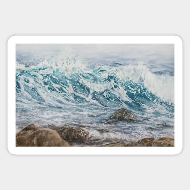 Blue ocean wave - Ocean - Sticker | TeePublic