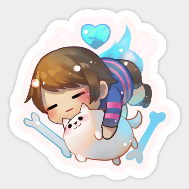 ut- Floating frisk - Frisk - Sticker | TeePublic