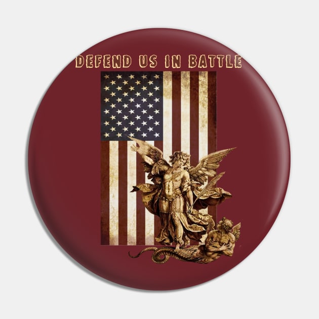St Michael the Archangel Angel Catholic Saint United States Flag US ...